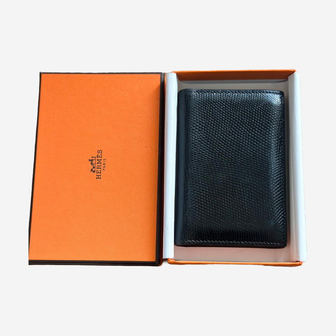 HERMÈS- CARD HOLDER BLACK LIZARD – DressMore